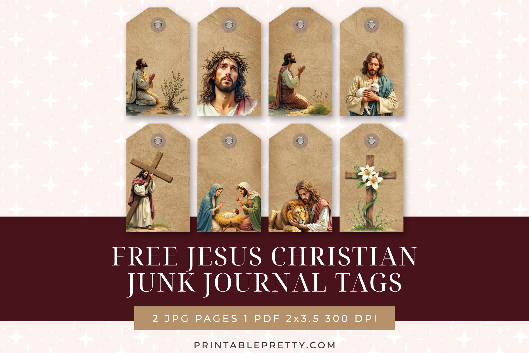 Free Christian Junk Journal Tags – Vintage Jesus Ephemera ...
