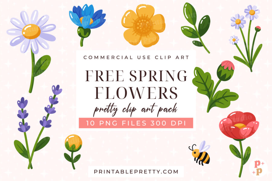 Free Spring Flowers Clip Art Pack 10 PNG - Printablepretty.com